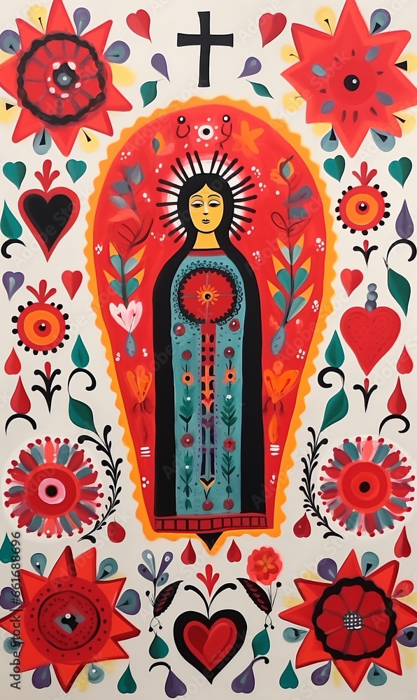 Mother Angel Portrait Painted Artwork, Mother Mary, Spiritual Image ...