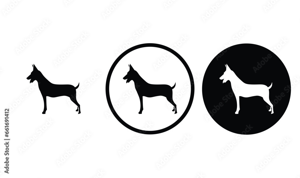 dog icon black outline for web site design and mobile dark mode apps ...
