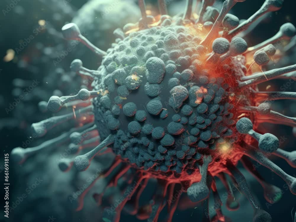 An animation showing a representative corona virus molecule mutating ...