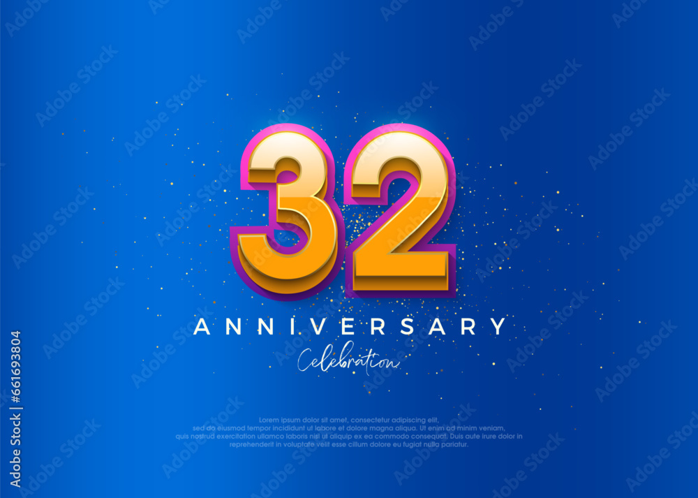 Simple and modern design for the 32nd anniversary celebration. with an ...