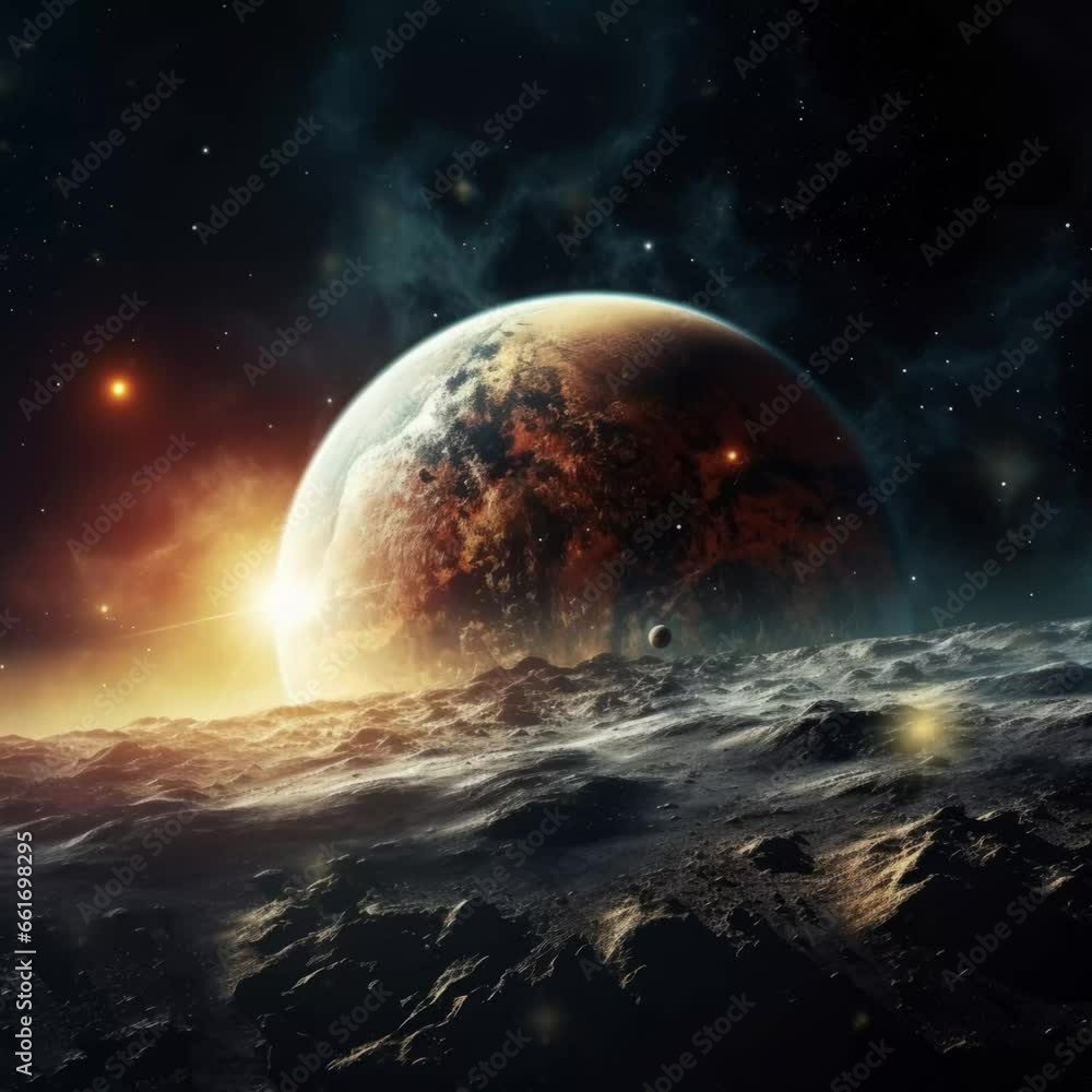 Vidéo Stock Planet Pluto in deep space. Seamless loop digital ...