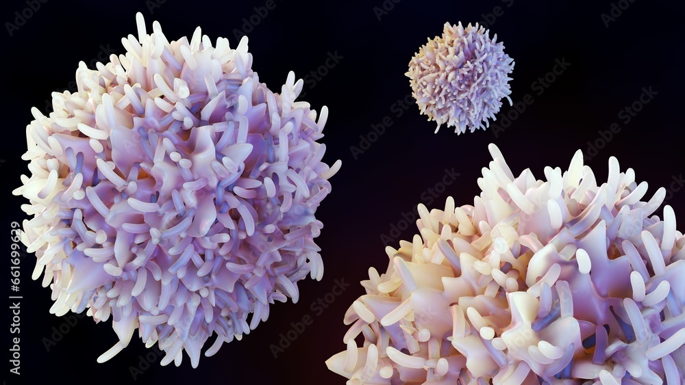 white blood cells called lymphocytes, which are part of the body’s ...