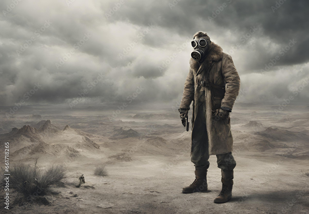 Man in Gas Mask, Person Wearing Protective Gas Mask, Individual with ...