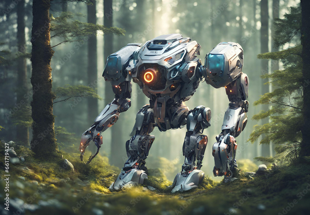 Massive Mechanical Battle Bot, Futuristic Combat Robot, Giant ...