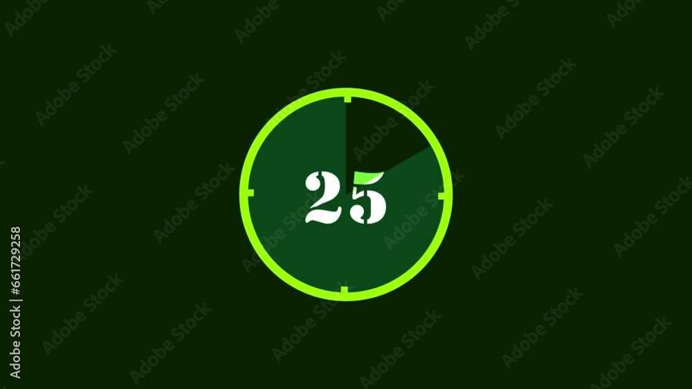 Simple 30 seconds countdown timer. Thick numbers and animated circle ...
