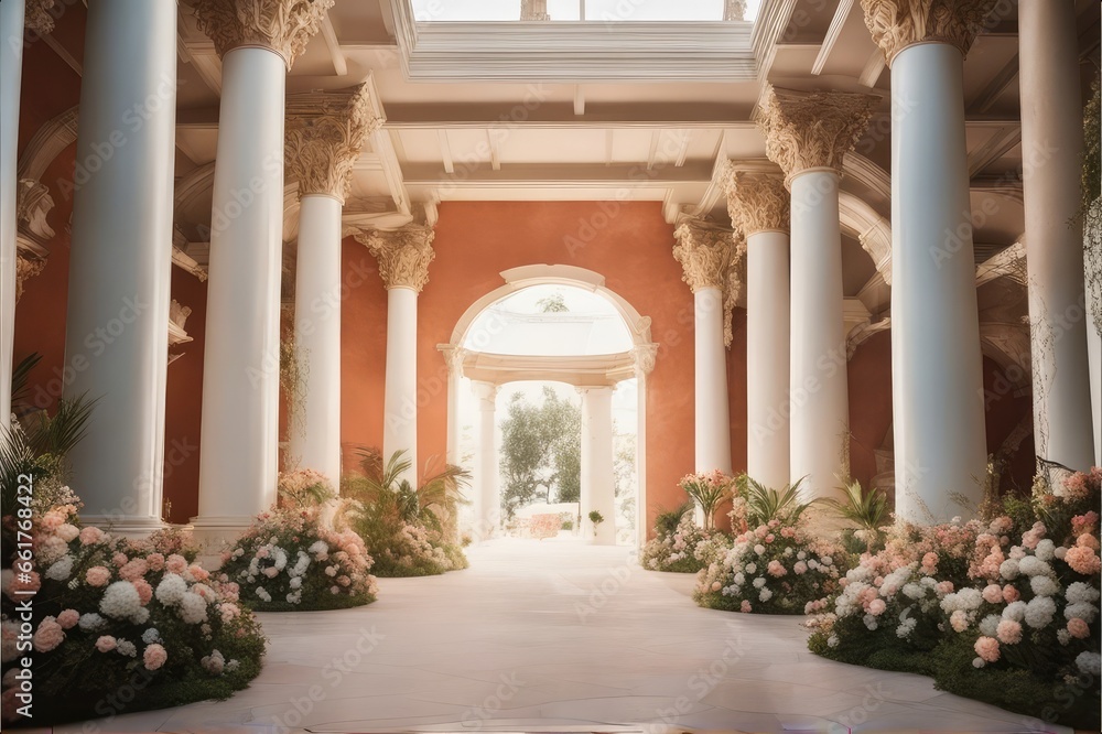 Temple columns wedding digital backdrop photography background wedding ...