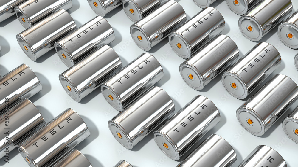lithium-ion 4680 Tesla battery, High-capacity accumulator cell modules ...