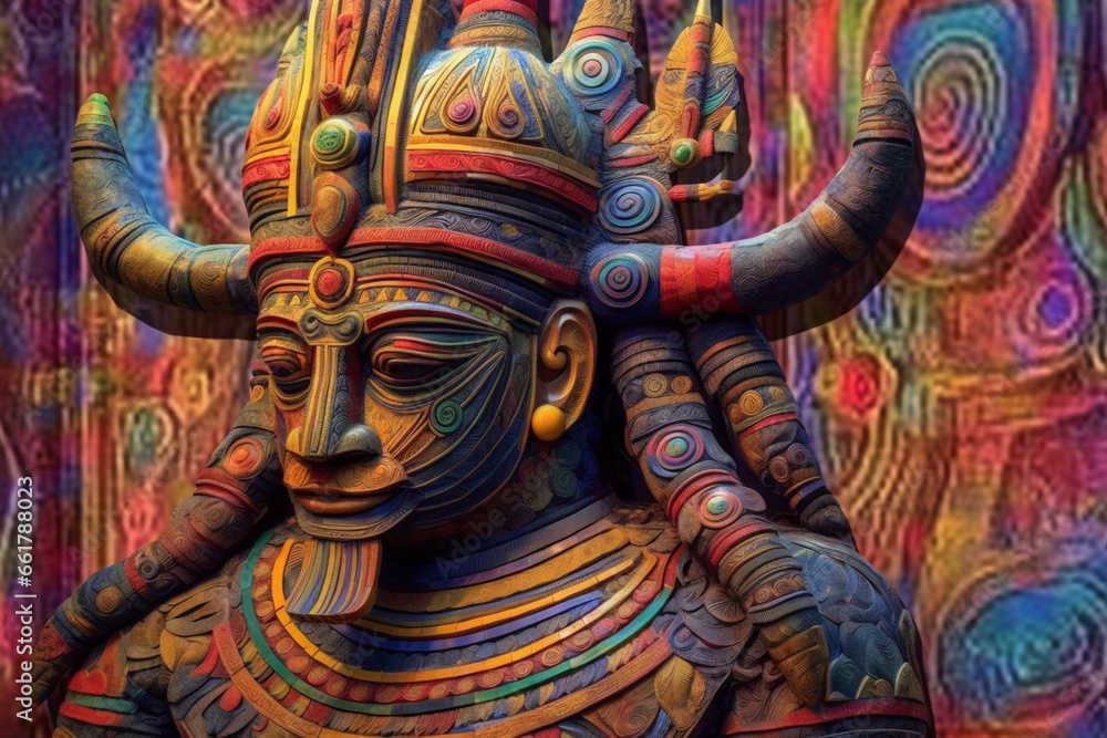 An abstract portrayal of Kanishka the Great, a renowned Kushan ruler ...