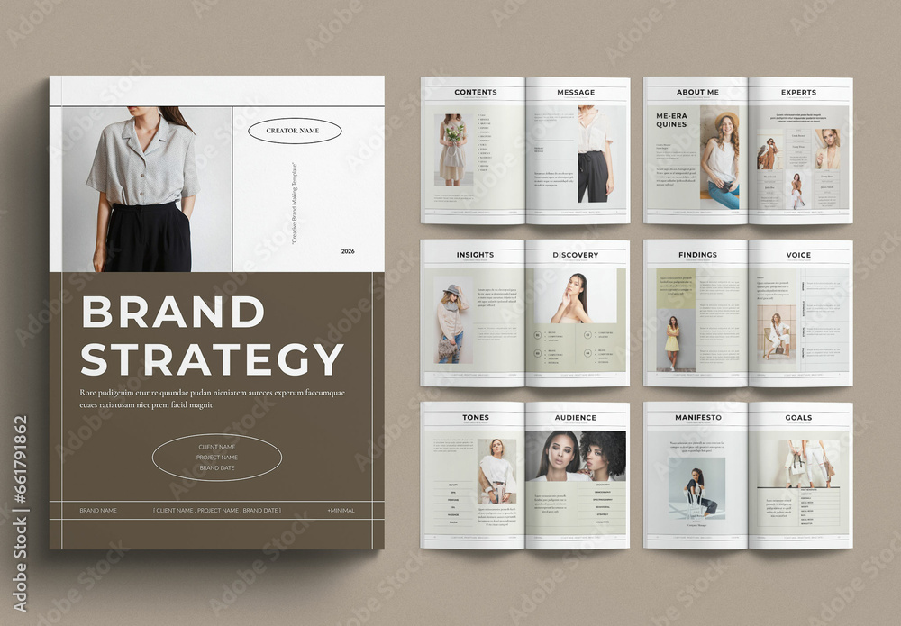 Brand Strategy Design Layout Magazine Template Stock Template | Adobe Stock