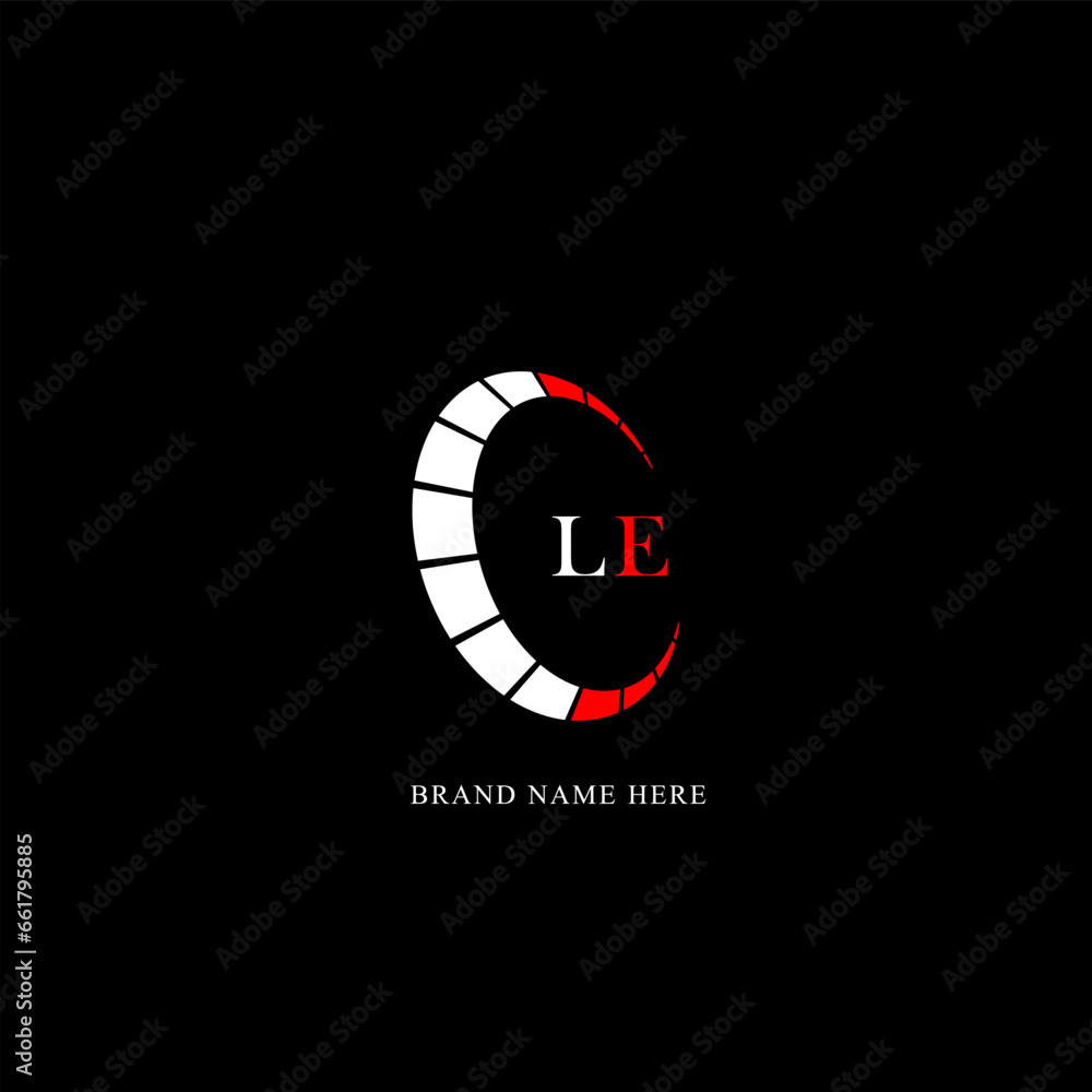 LE circle letter logo design with circle shape. LE ellipse letters with ...