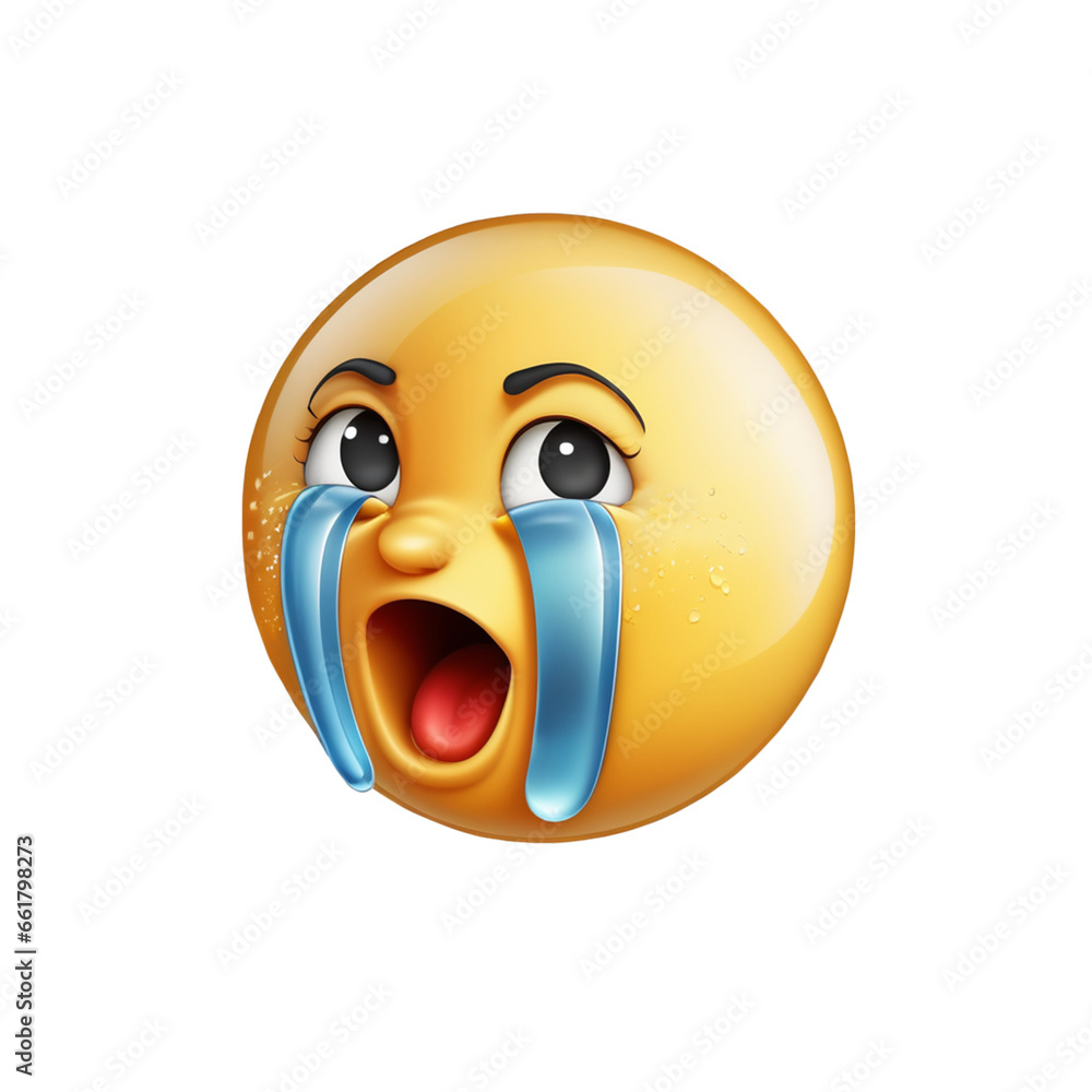3d crying face emoji on transparent background PNG image Stock ...