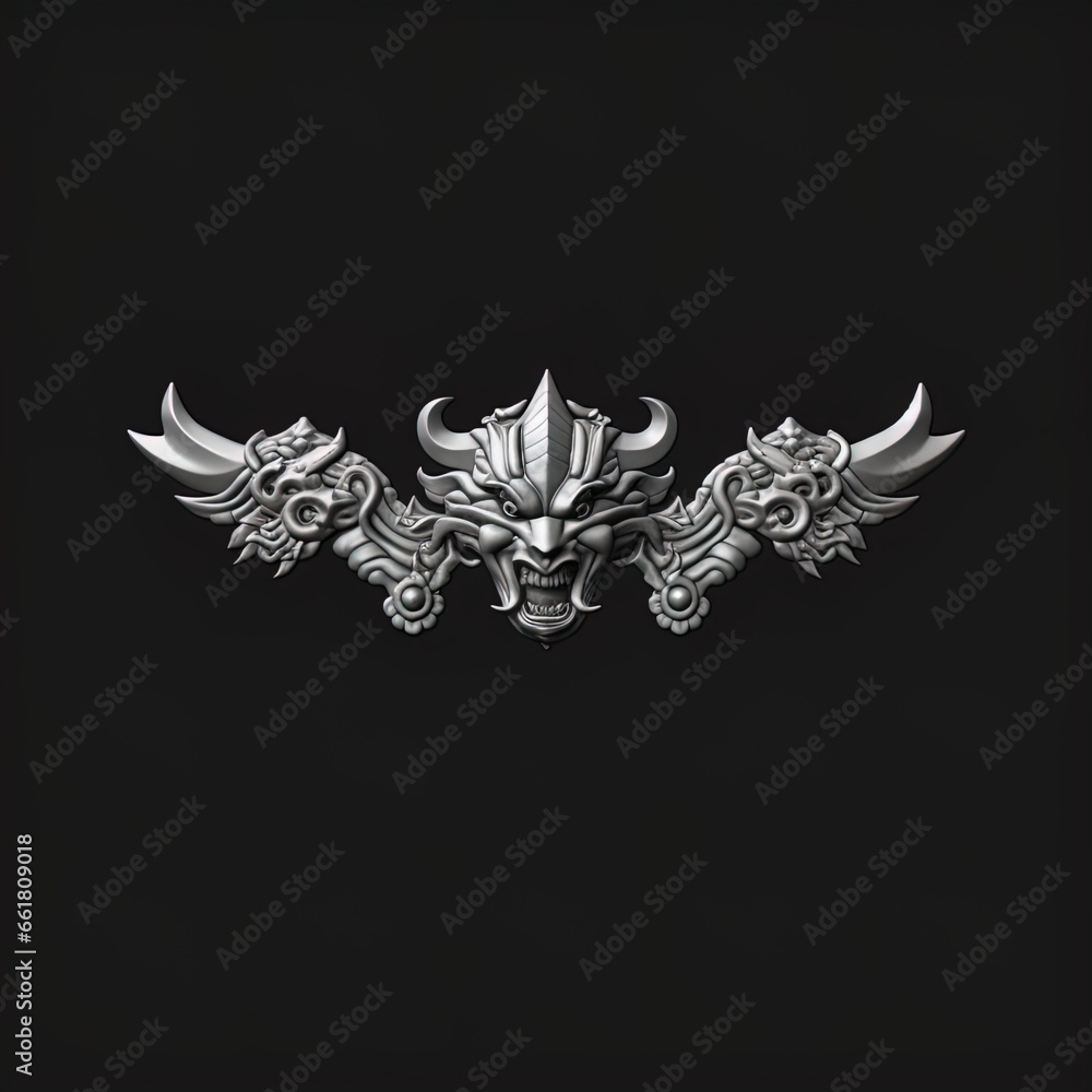 Ferocious demons in silver. Perfect for fantasy, high fantasy, book ...
