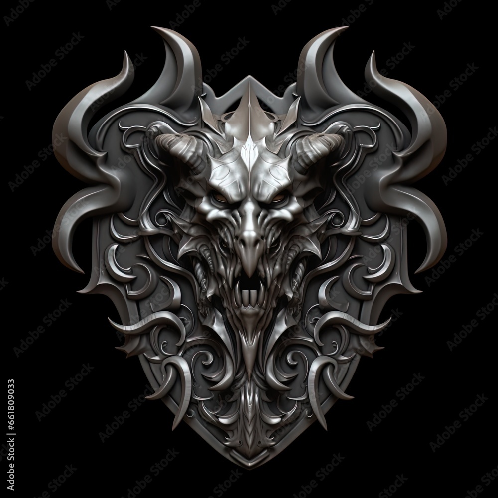 Ferocious demons in silver. Perfect for fantasy, high fantasy, book ...