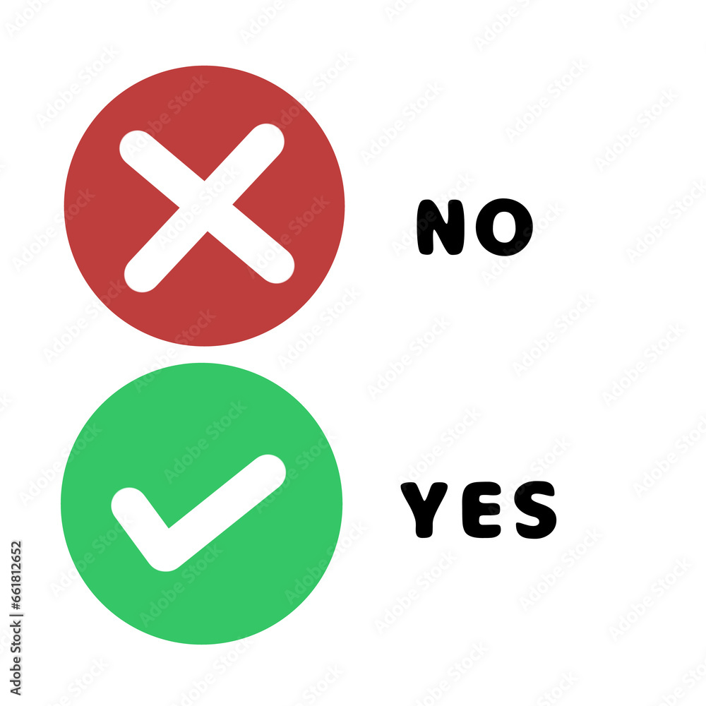 yes and no sign green and red colour use to help people with ...