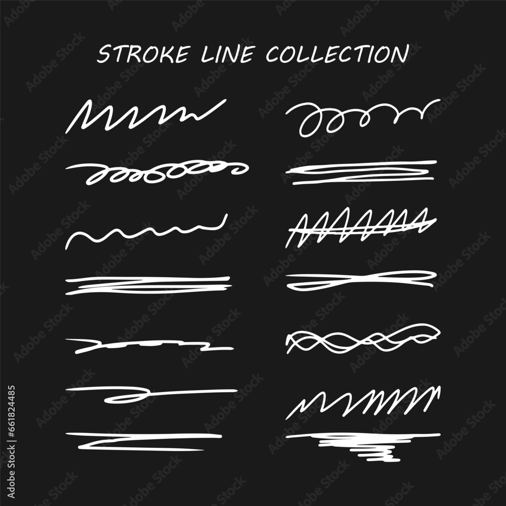 Hand drawn super doodle line stroke brush border graphic design ...