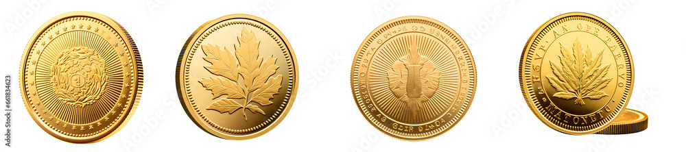 Collection of golden biscuits, coins bars solid money decent vector ...