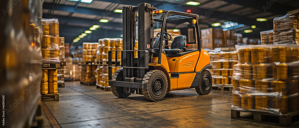 Working a forklift in a brewery warehouse that houses commercial spaces ...