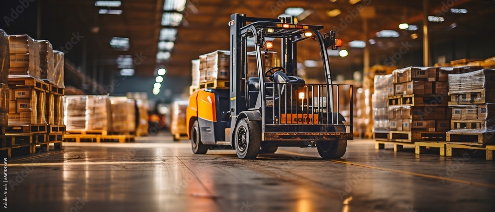 Working a forklift in a brewery warehouse that houses commercial spaces ...