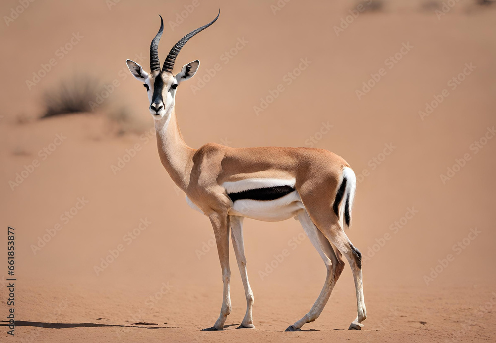 Gazelle in Remote Desert, Desert Biodiversity, Desert Fauna of Arabia ...