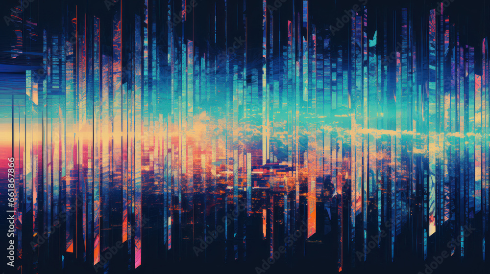 Colorful Retro VHS Scanlines Texture Meet Modern Glitches, TV Signal ...