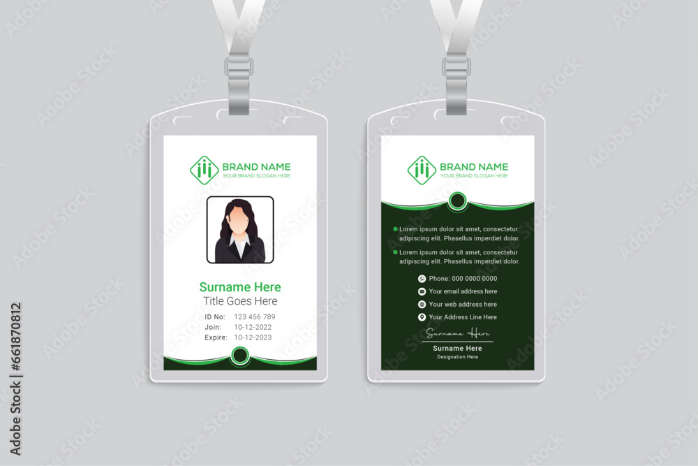 Realistic medical id card design Stock Vector | Adobe Stock