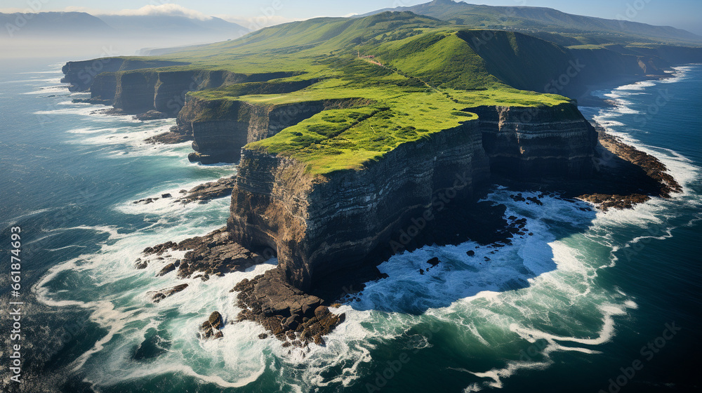 Dramatic Coastal Cliffs: Towering cliffs meet the powerful ocean ...