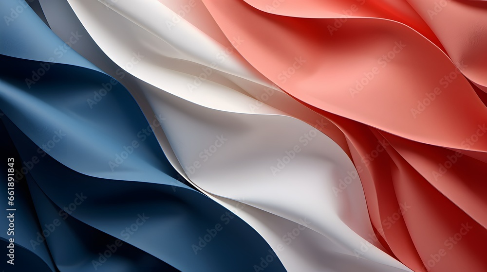 France flag cloth geometric dynamic smooth wavy 3d abstract background ...