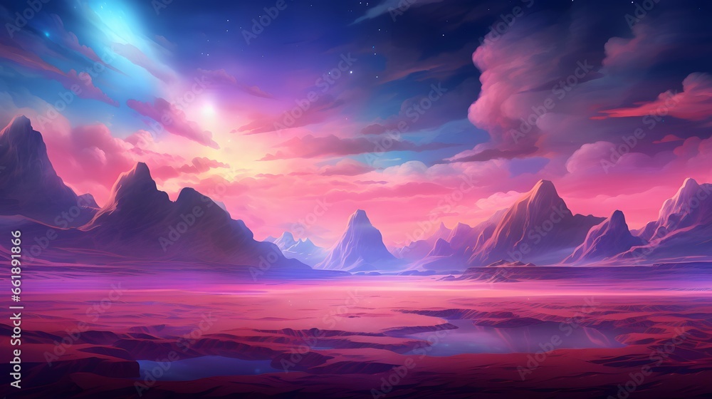 Fantasy colorful sci-fi landscape scenery dreamy landscape desktop ...