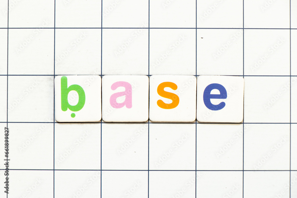 Colorful tile letter in word base on white grid background Stock Photo ...
