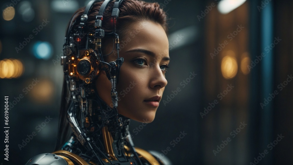 Hi-tech robot portrait. An image depicting the influence of intelligent ...