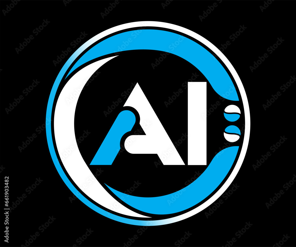 AI letter logo design with a circle shape AI Logo design with unique ...