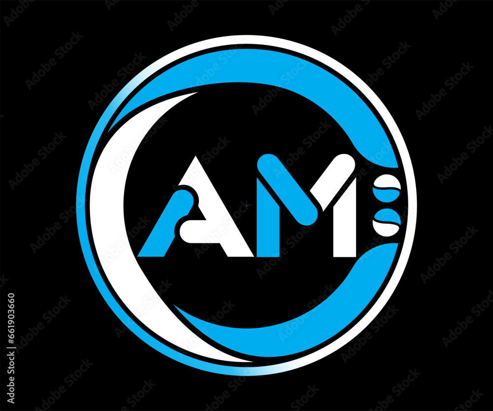 AM letter logo design with a circle shape AM Logo design with unique ...