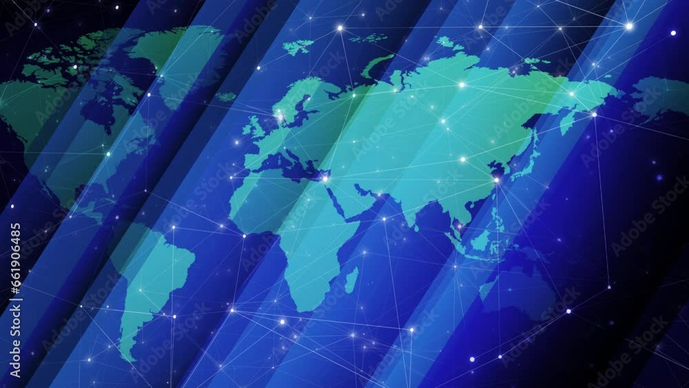 Breaking news world map with connected lines creates technology ...