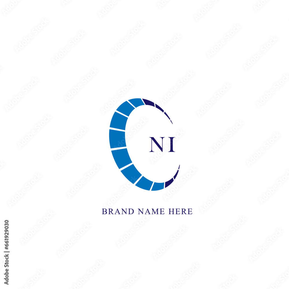 NI logo. N I design. White NI letter. NI, N I letter logo design ...