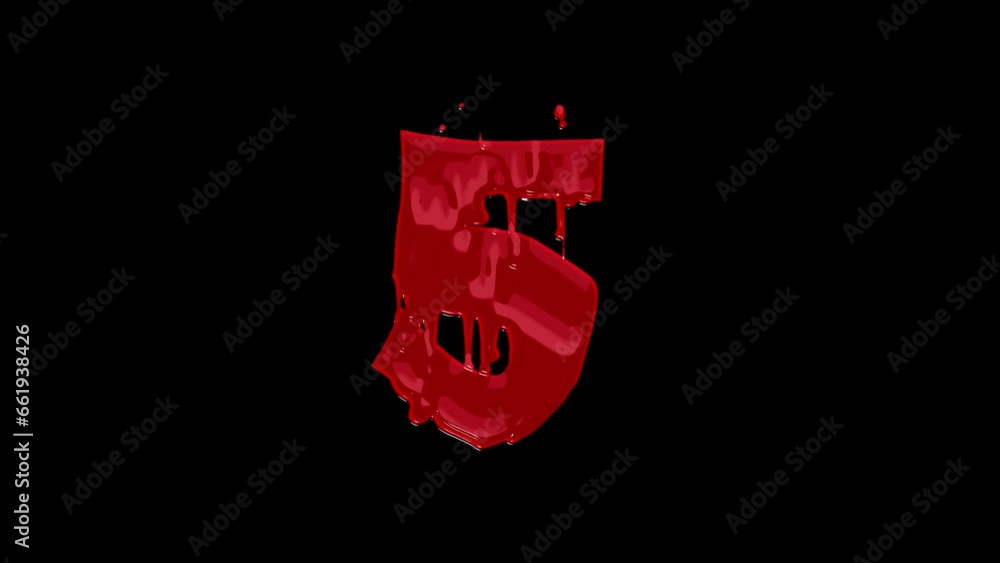 ten second counting countdown number in blood drip effect on black ...