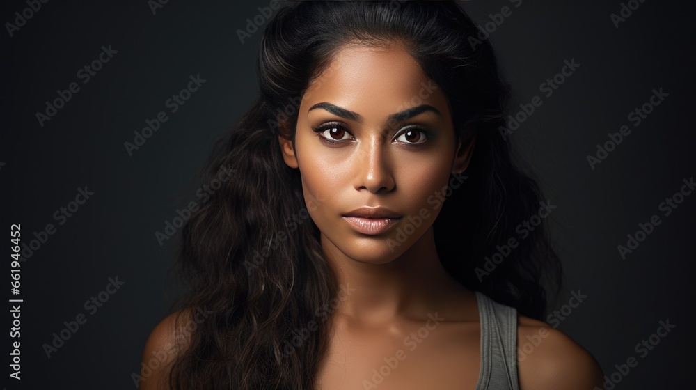Portrait of a confident and stylish young Indian woman, showcasing her ...
