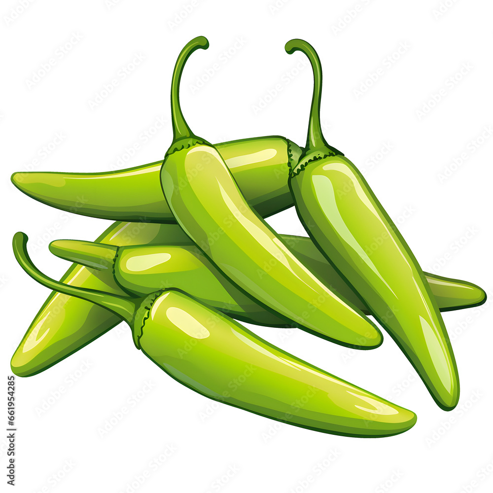 cartoon clipart of Serrano Peppers, food clipart, vegetables clipart ...