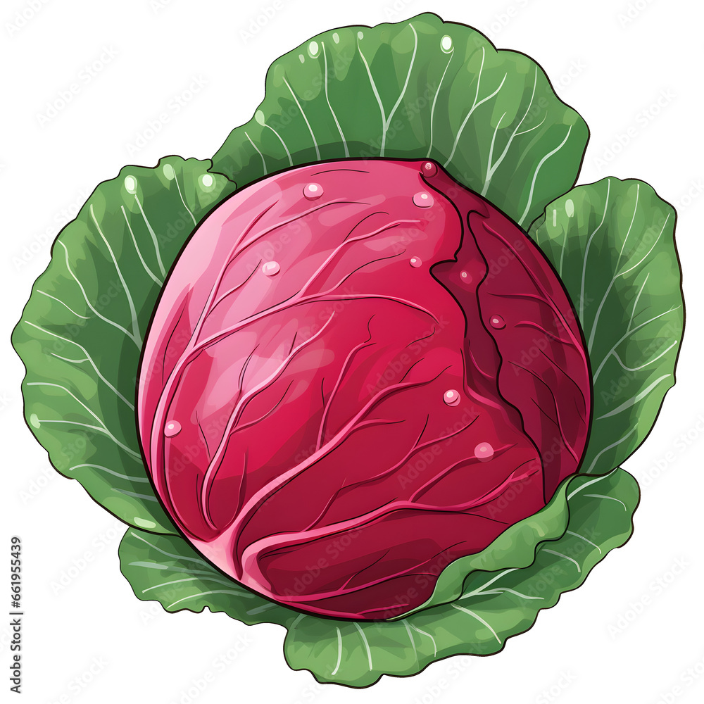 cartoon clipart of Red Cabbage, food clipart, vegetables clipart ...