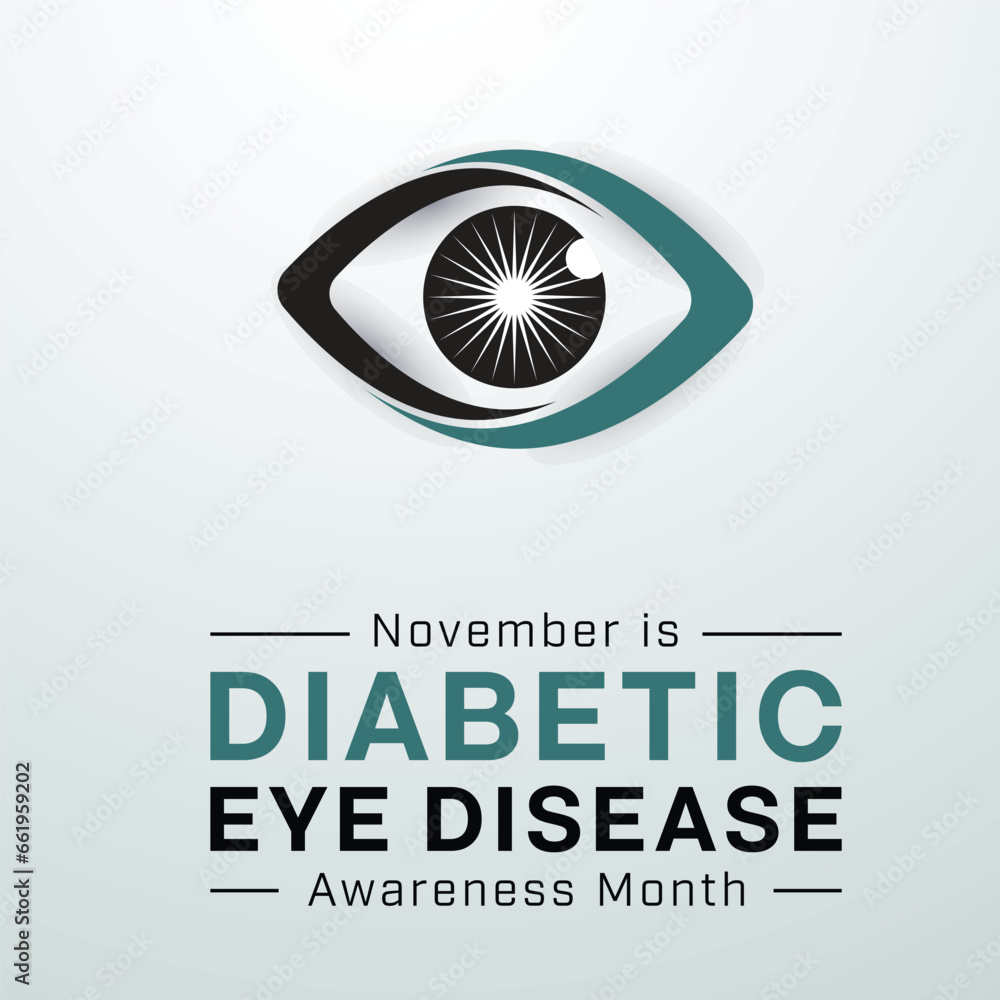 Diabetic Eye Disease Awareness Month design with an eye logo. Vector ...