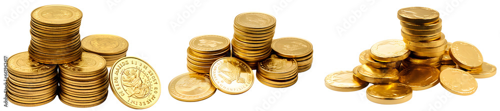 Collection of golden biscuits, pure gold coins solid money decent ...