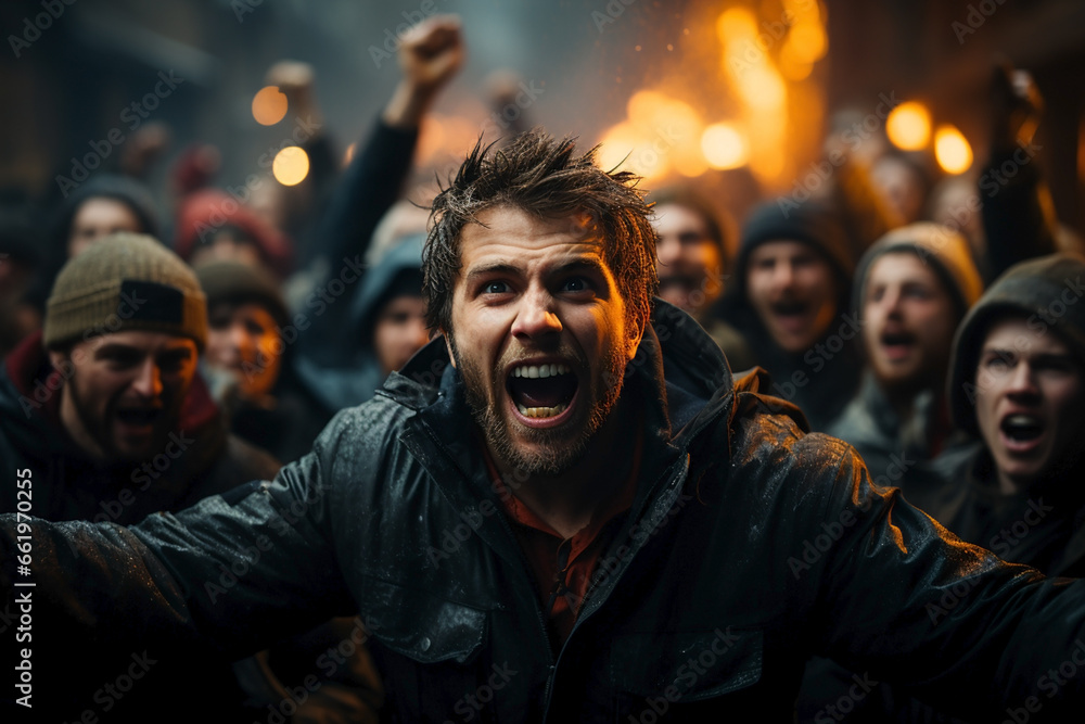 crowd of angry sad people ,protest Stock Illustration | Adobe Stock