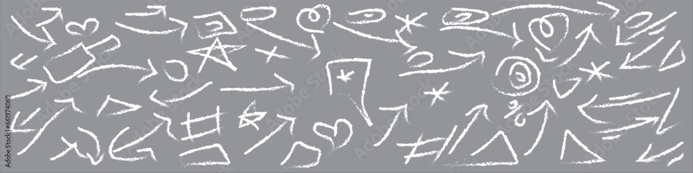 chalk arrow hand draw se, Chalkboard Arrow Vector Art, Icons, and ...
