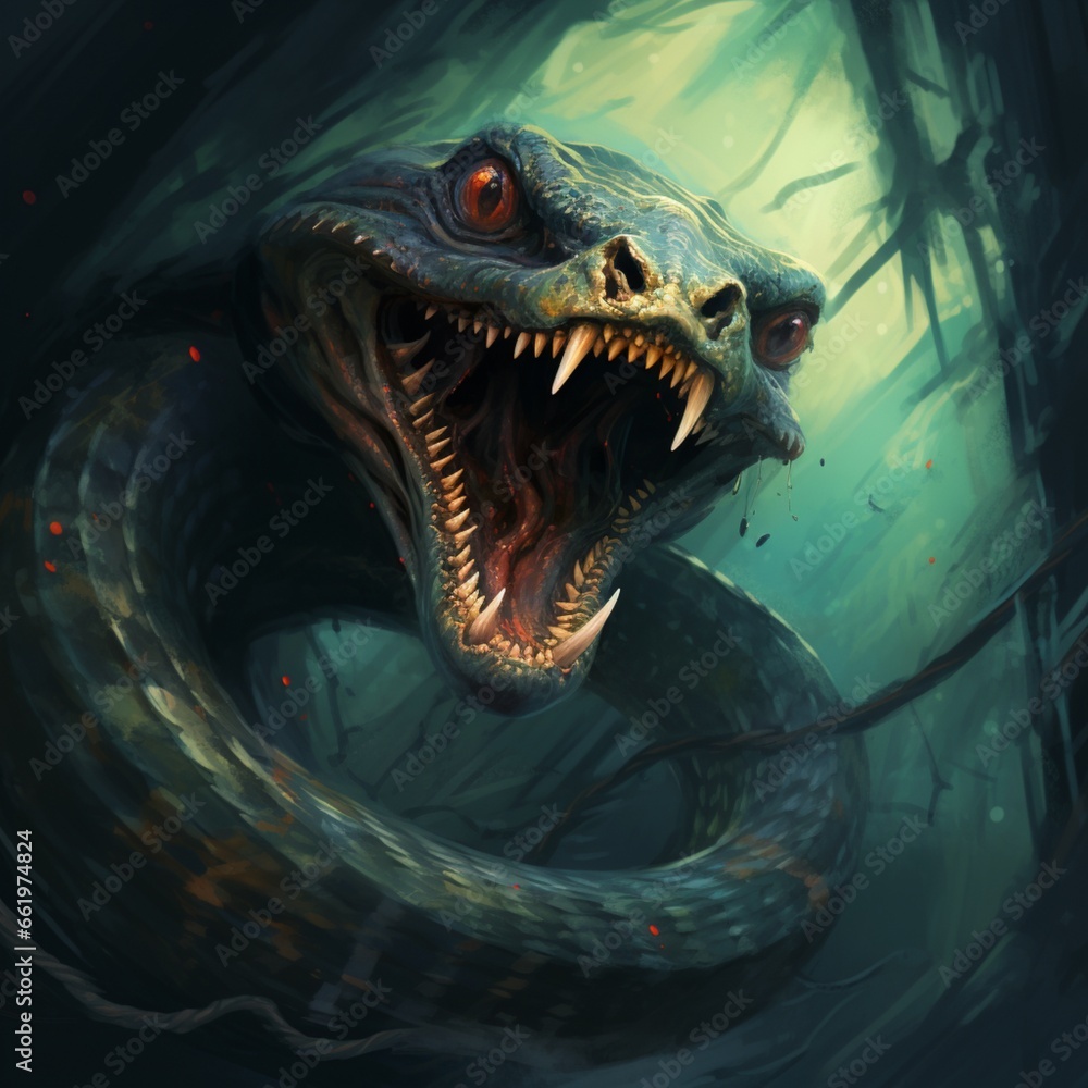 Electric eel is a snake-like fish covered in electricity Ai generated ...