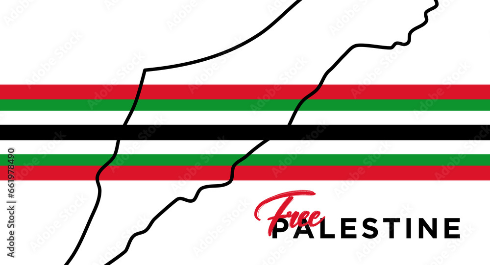 Free Palestine design with Palestinian flag. Design elements, posters ...