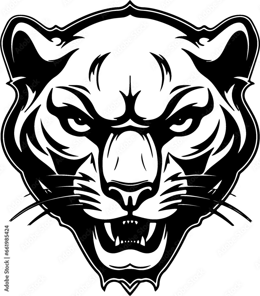 roaring wild cat bobcat head isolated on white, mascot vector, cartoon ...