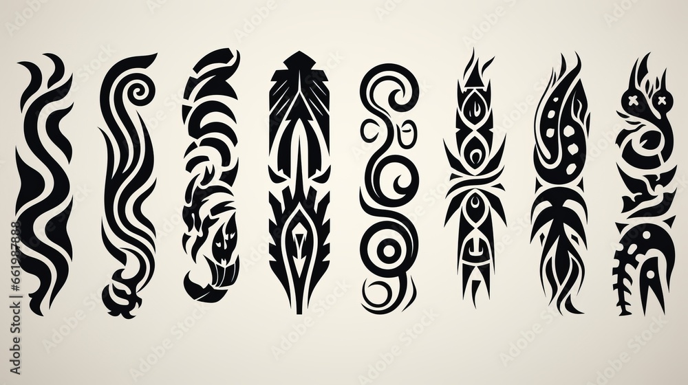 Ilustrace „Tattoo in Polynesian and Maori style, preparation of ...