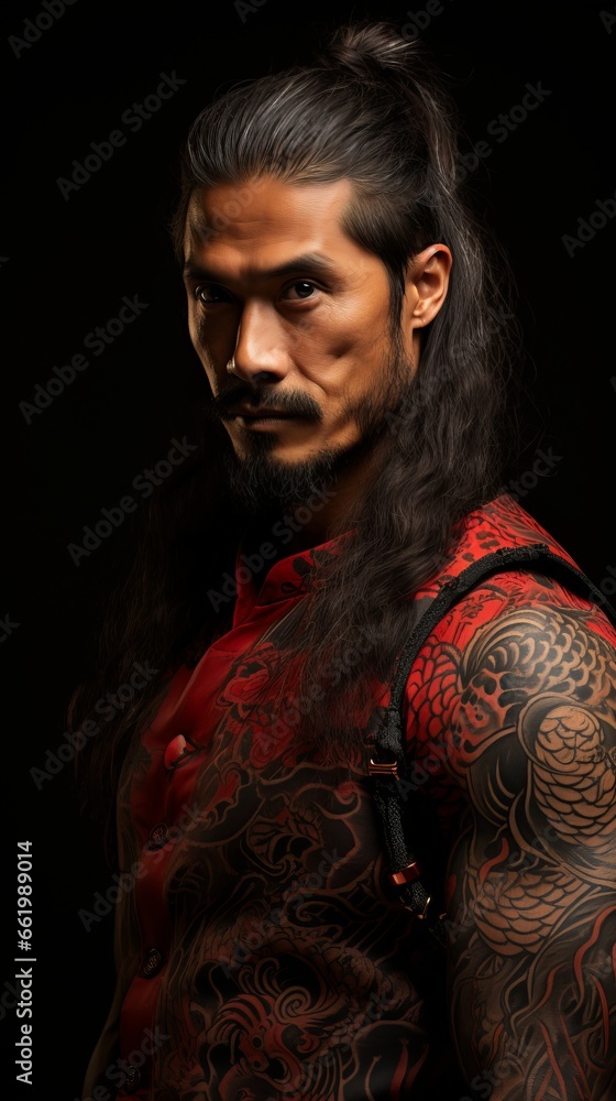 Foto de A man with yakuza style tattoos. dangerous people, concept ...