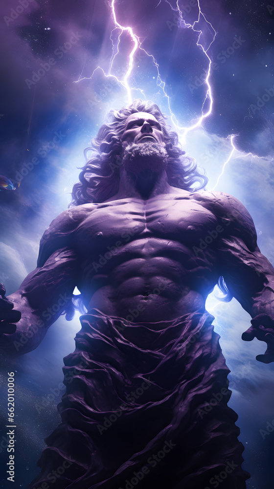 ภาพประกอบสต็อก God Statue in Space God in Galaxy Atmosphere Stone ...