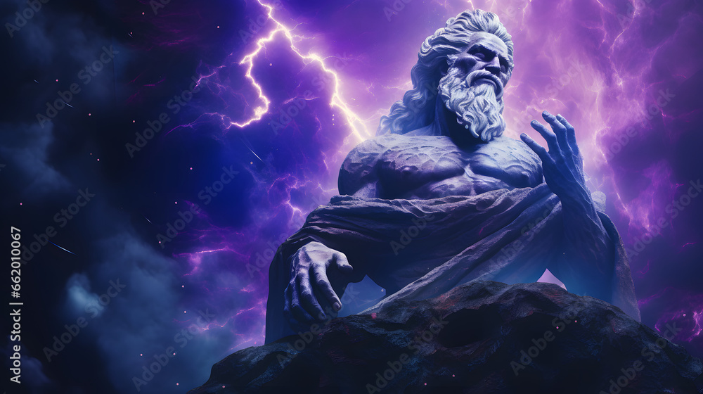 ภาพประกอบสต็อก God Statue in Space God in Galaxy Atmosphere Stone ...