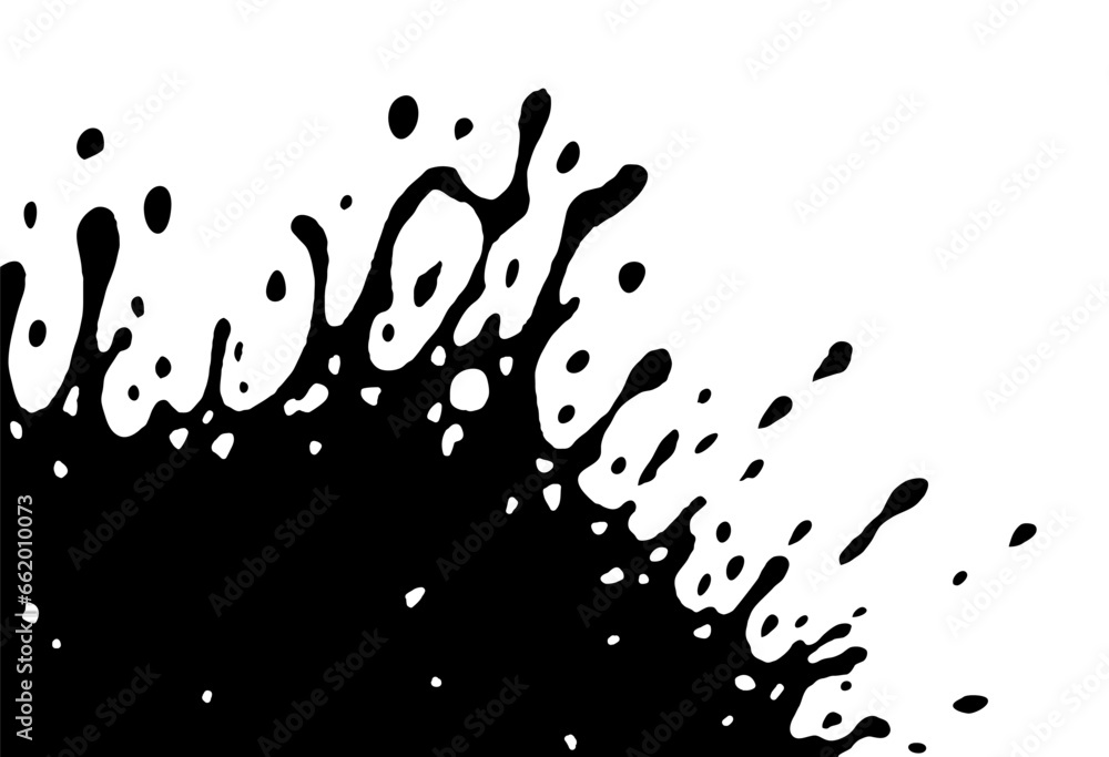 Black liquid is dripping. Paint dripping on a white background. Black ...